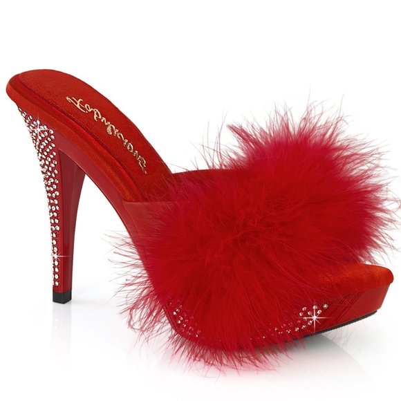 Fabulicious | Shoes | Fabulicious Elegant 4f Marabou Rhinestone Heels ...